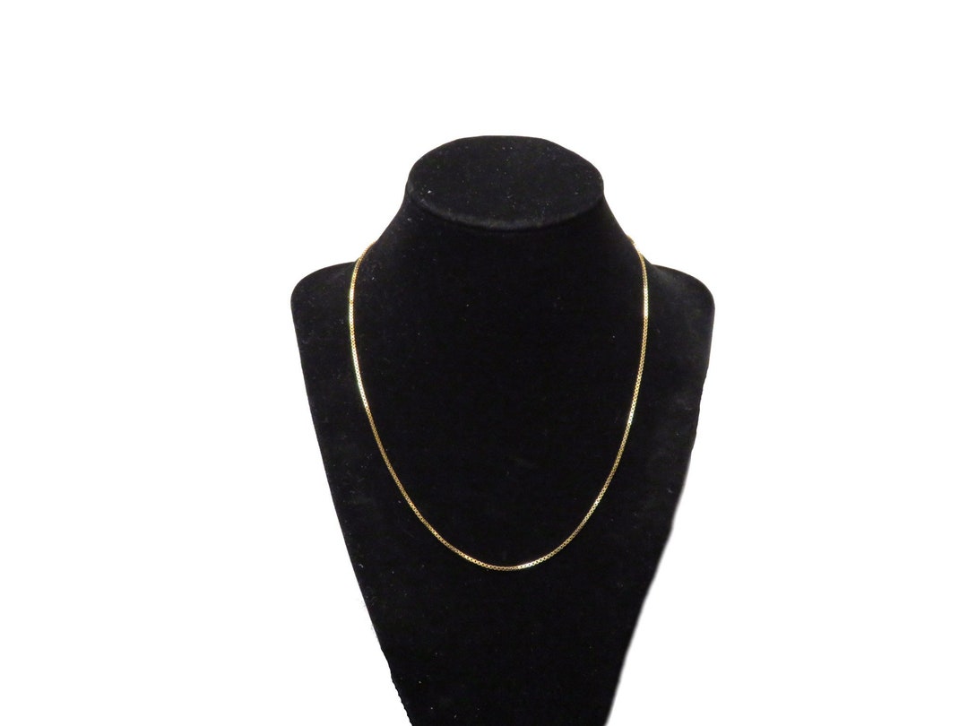 Vintage 14k Gold Designer Princess Style Box Chain Necklace Featuring ...