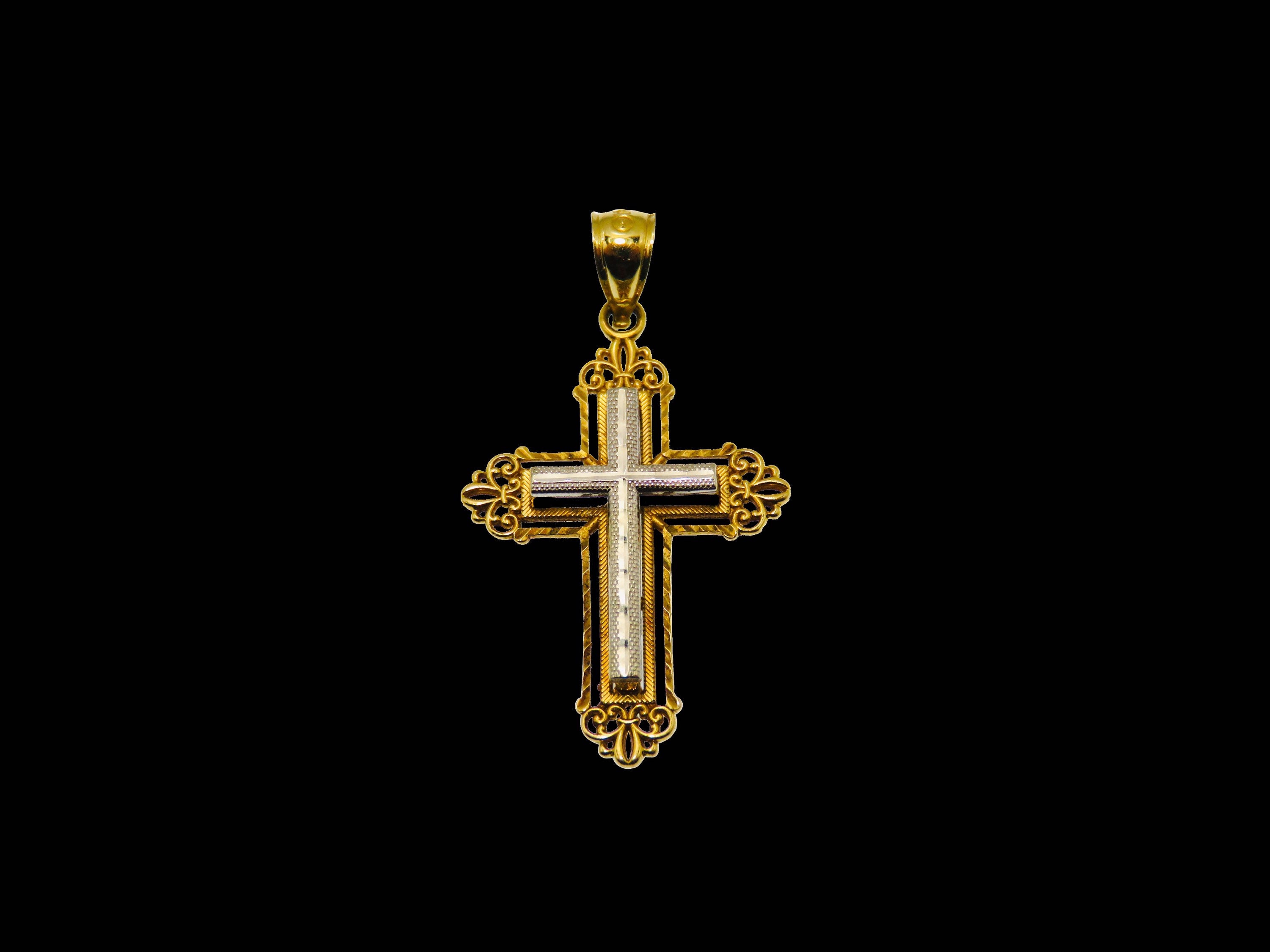 Vintage 10k Gold Gothic Inspired Designer Filigree White Gold Raised ...