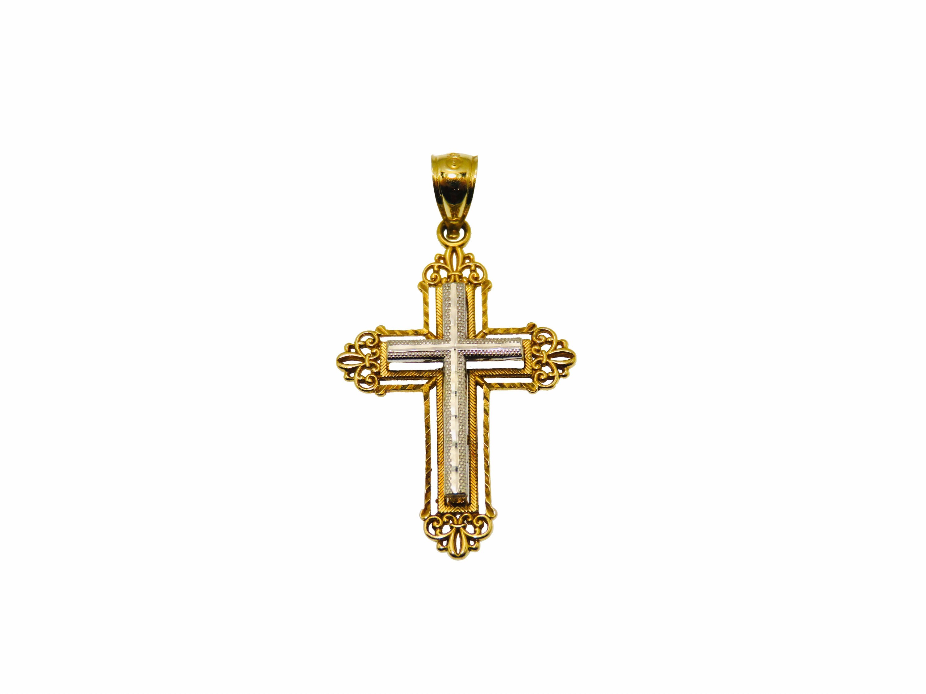 Vintage 10k Gold Gothic Inspired Designer Filigree White Gold Raised ...