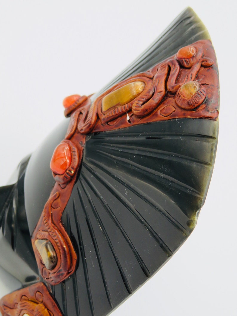 Vintage Mexican Aztec Tribal Mayan Solid Hand Carved Obsidian - Etsy
