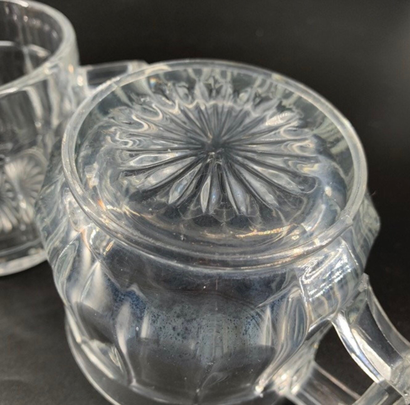 Antique Heisey Flute Pattered Crystal Cream and Sugar Service Set ...