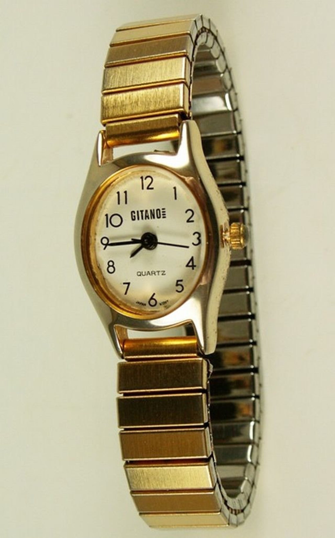 Lovely Vintage Ladies Gitano Designer Quartz Gold Tone White Dial Watch ...