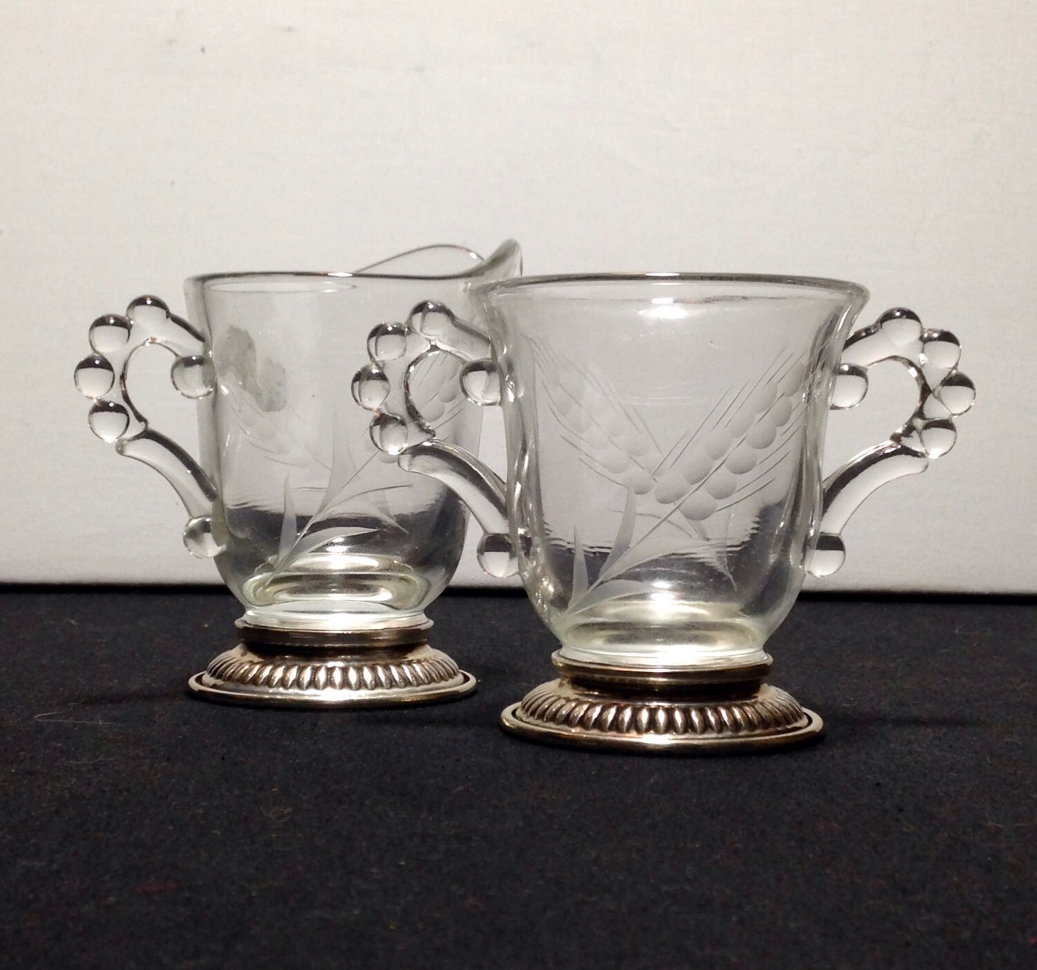 Matching Vintage Sterling Silver Etched Fine Crystal Sugar Bowl ...