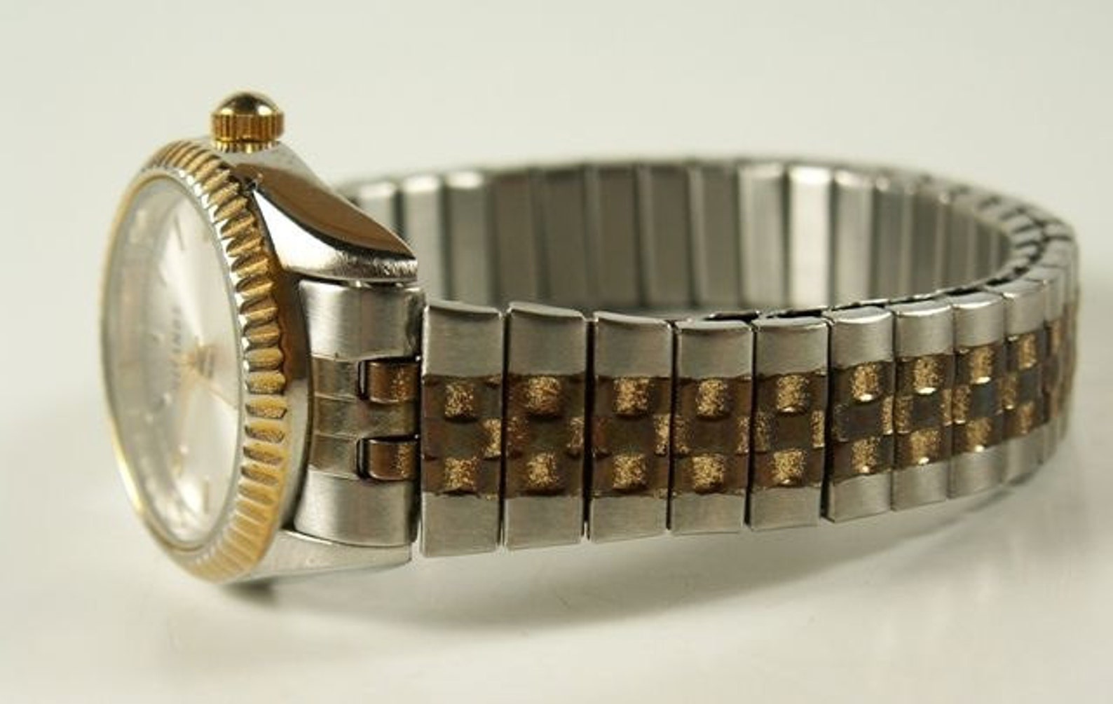 Vintage Ladies Gitano Quartz Watch in Silvertone and Goldtone Dial With ...