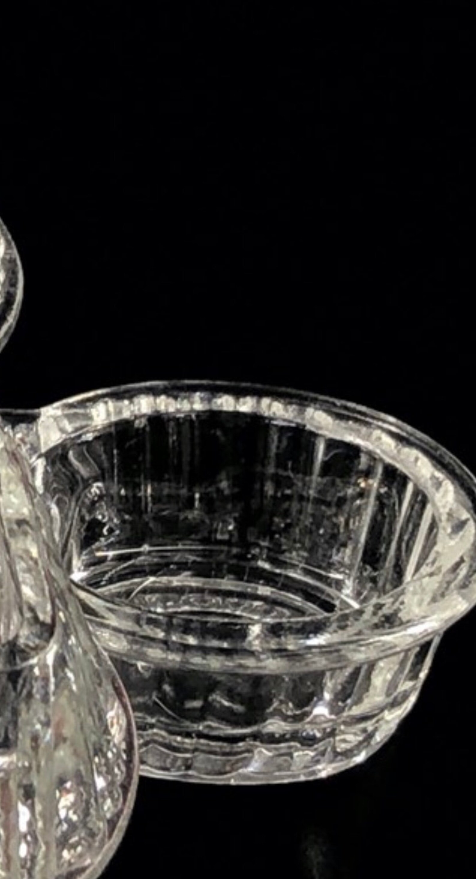 Vintage Rivited Clear Crystal Mid Century Covered Salt Cellar Featuring ...