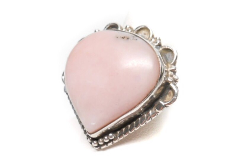 Vintage Sterling Silver Pink Peruvian Opal Cocktail Ring - Etsy