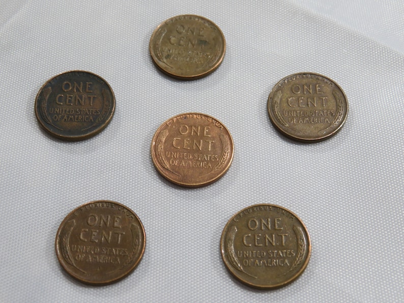 American Lincoln Head Wheat One Cent Circulated Penny Assorted - Etsy