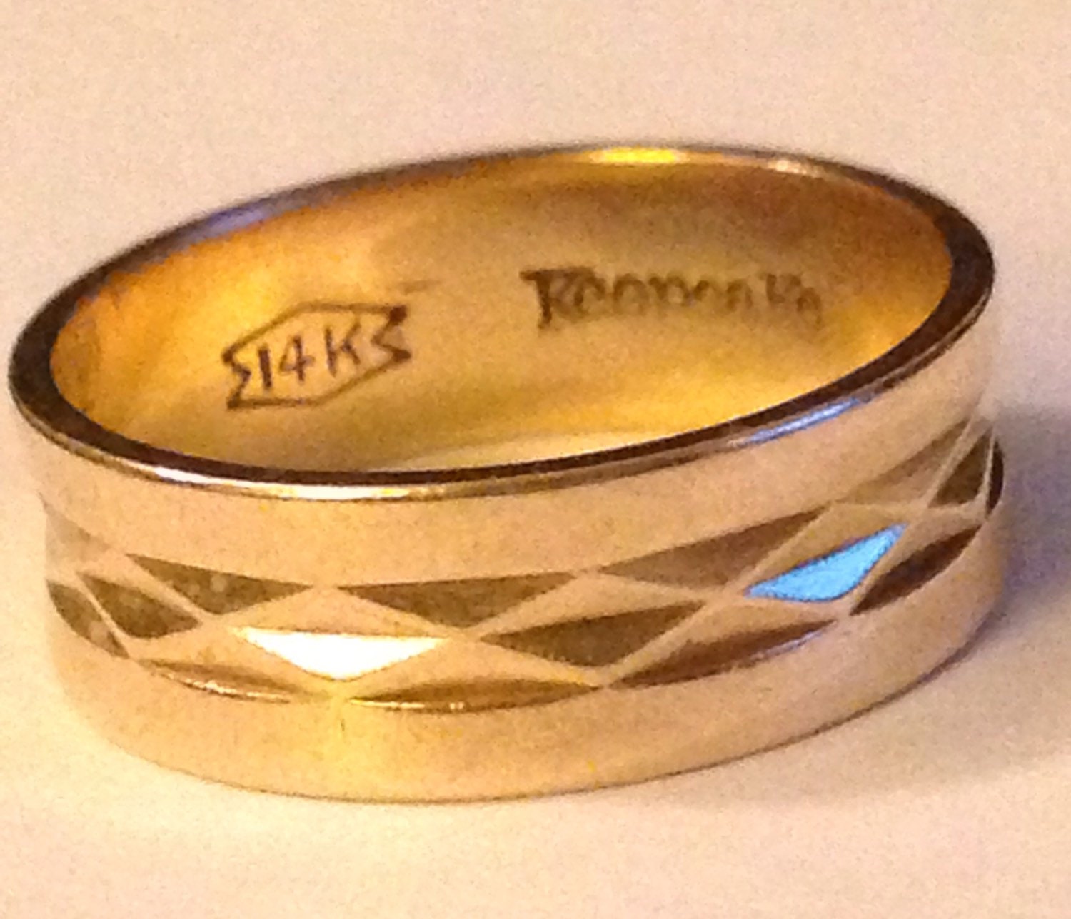 Vintage 14k Gold Keepsake Designer Signed Wide Banded Ring - Etsy