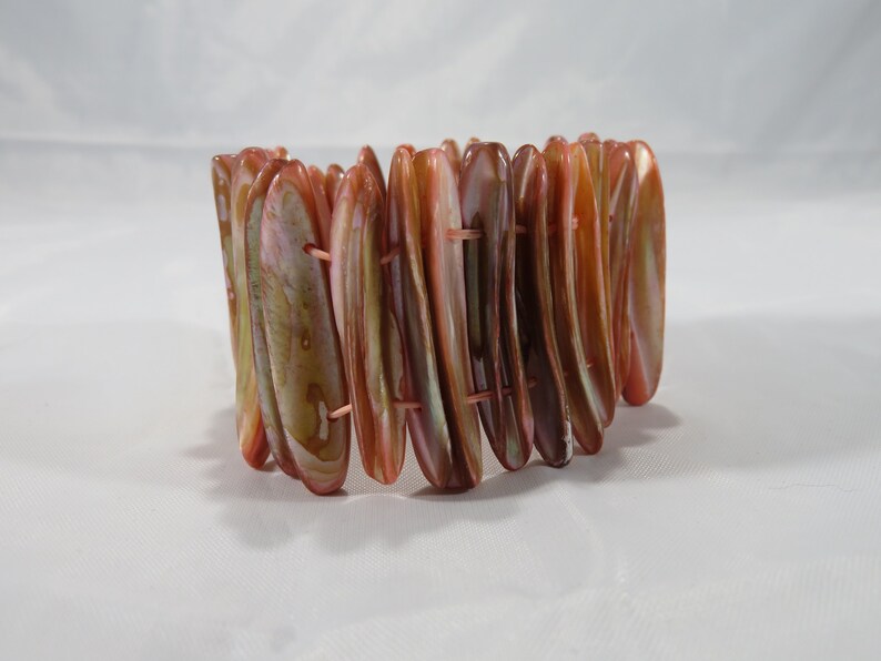 Vintage Pink Natural Seashell Tribal Inspired Statement Cuff Bracelet ...