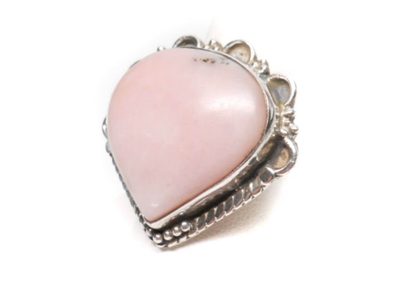 Vintage Sterling Silver Pink Peruvian Opal Cocktail Ring - Etsy