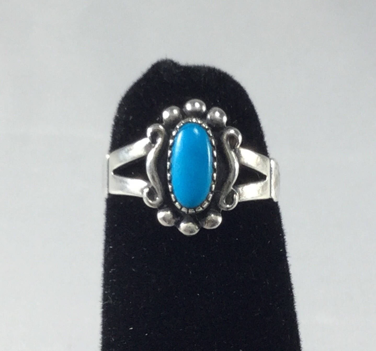 Vintage Sterling Silver Turquoise Cabochon Southwestern Style Cocktail ...