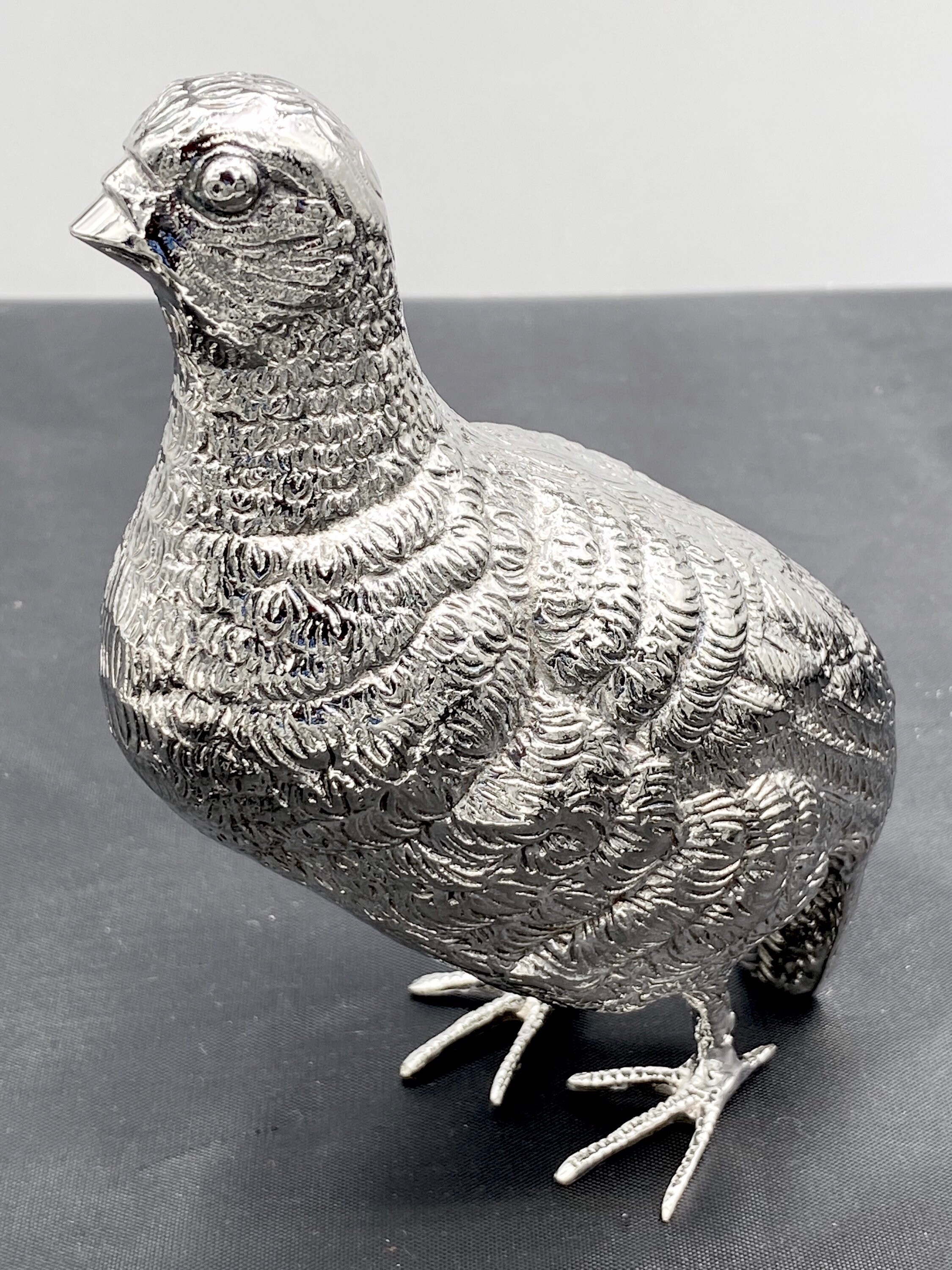 Vintage Silver Plated Italian Hand-sculpted Matching Pair Pheasant ...