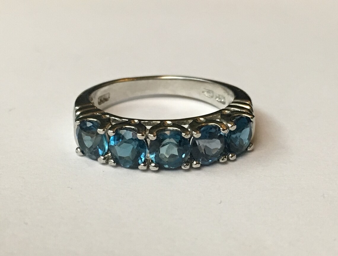 Vintage Sterling Silver Blue Stone Designer Cocktail Ring - Etsy