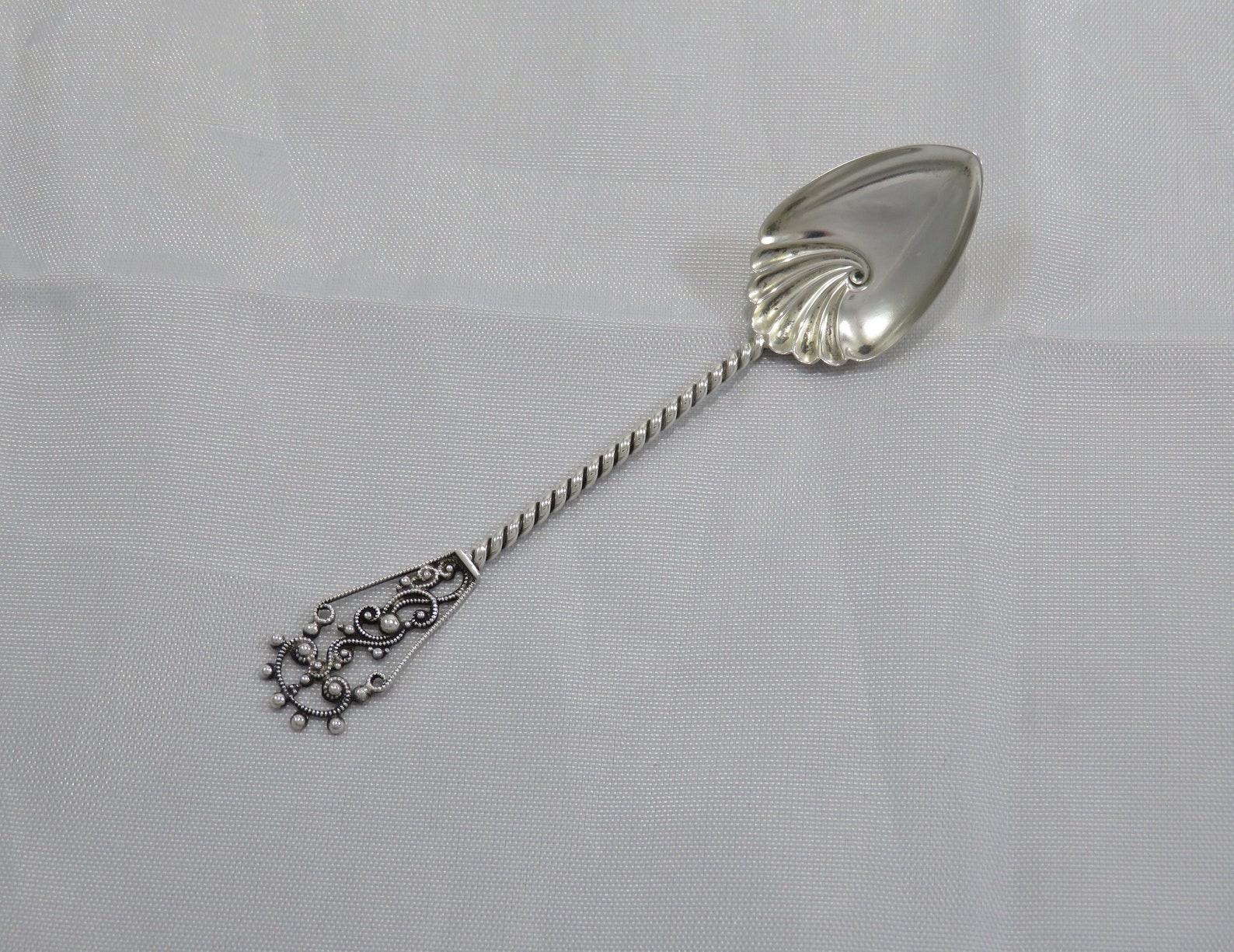 Antique Sterling Silver Scalloped Spoon Featuring Highly | Etsy