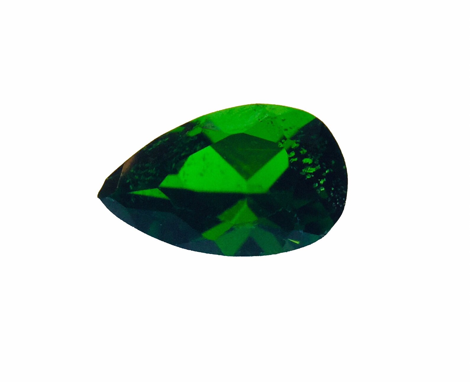 Brilliant Navajo Reservation Unset 1/10th Carat Pear Cut Emerald Green ...