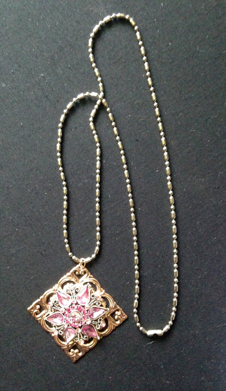 Vintage Rose Pink Rhinestone Designer Gold & Silver Tone - Etsy