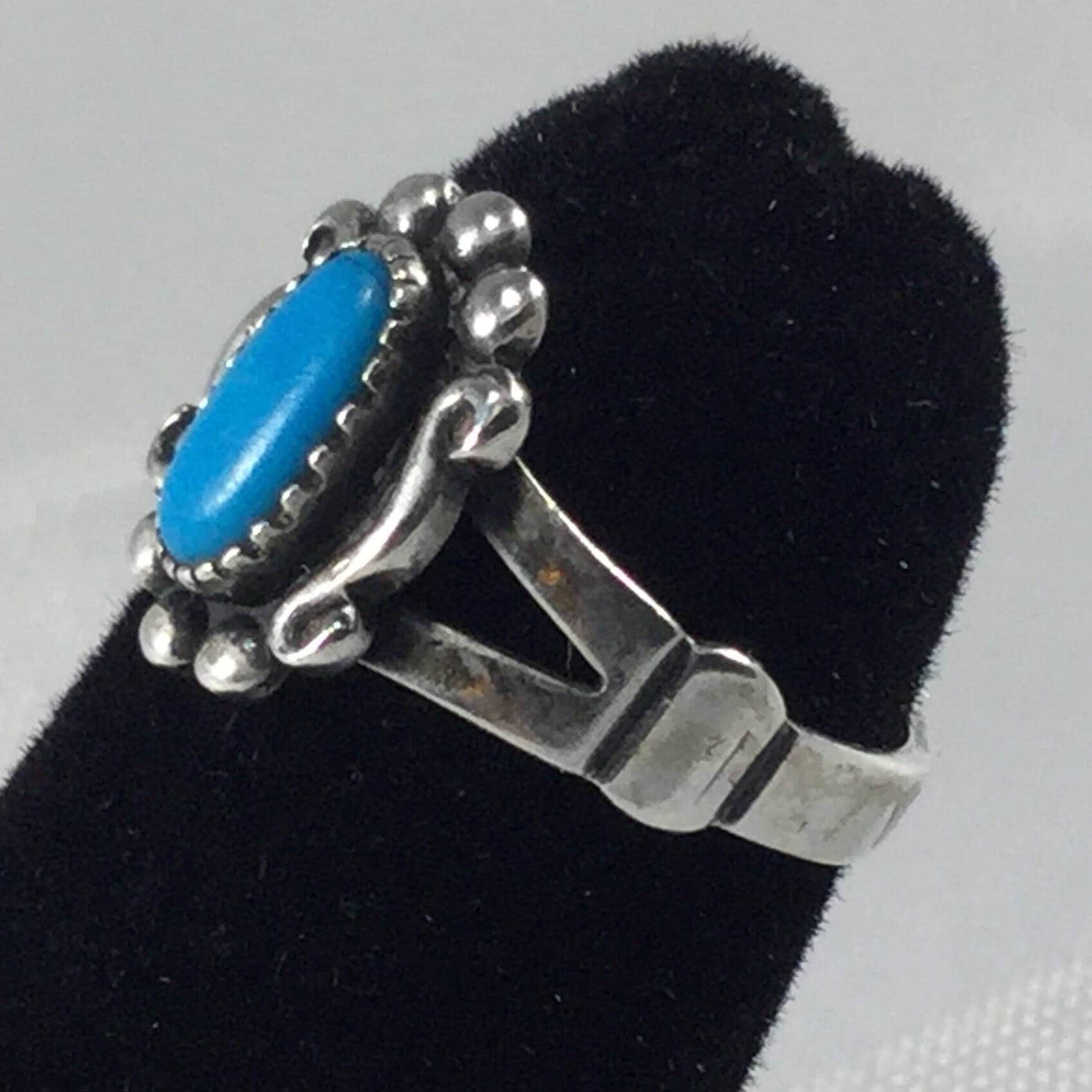 Vintage Sterling Silver Turquoise Cabochon Southwestern Style Cocktail ...