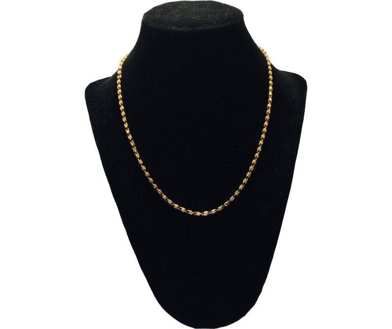 Vintage 10k Gold Princess Length Leaf Accented Boxed Snail Chain ...