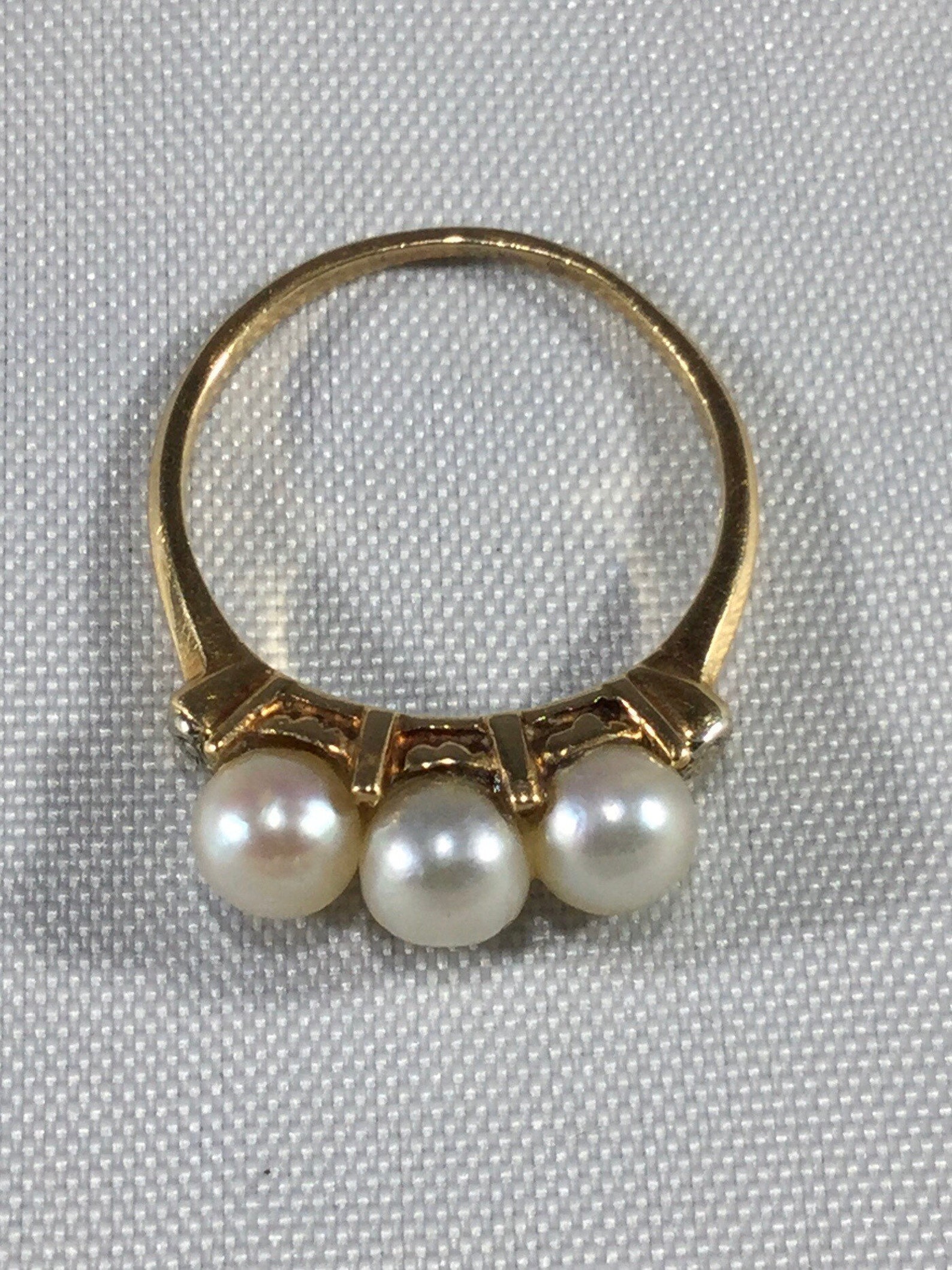 Antique 14k Yellow Gold Ladies Triple Victorian Set Natural Pearl ...