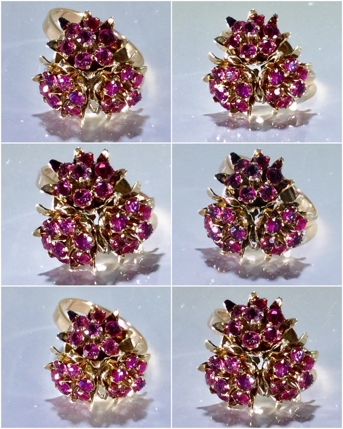 Vintage 14k Gold Two Carat Total Weight Brilliant Cut Ruby - Etsy