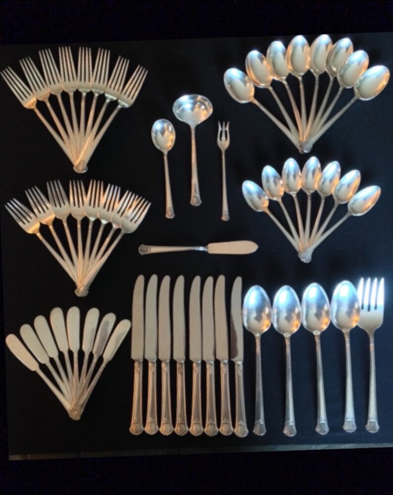 Antique 57pc International Silver Co. New Coventry Pattern Sterling ...