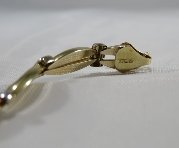 Vintage 10k Gold Segmented Double Bar Turkish Bracele… - Gem