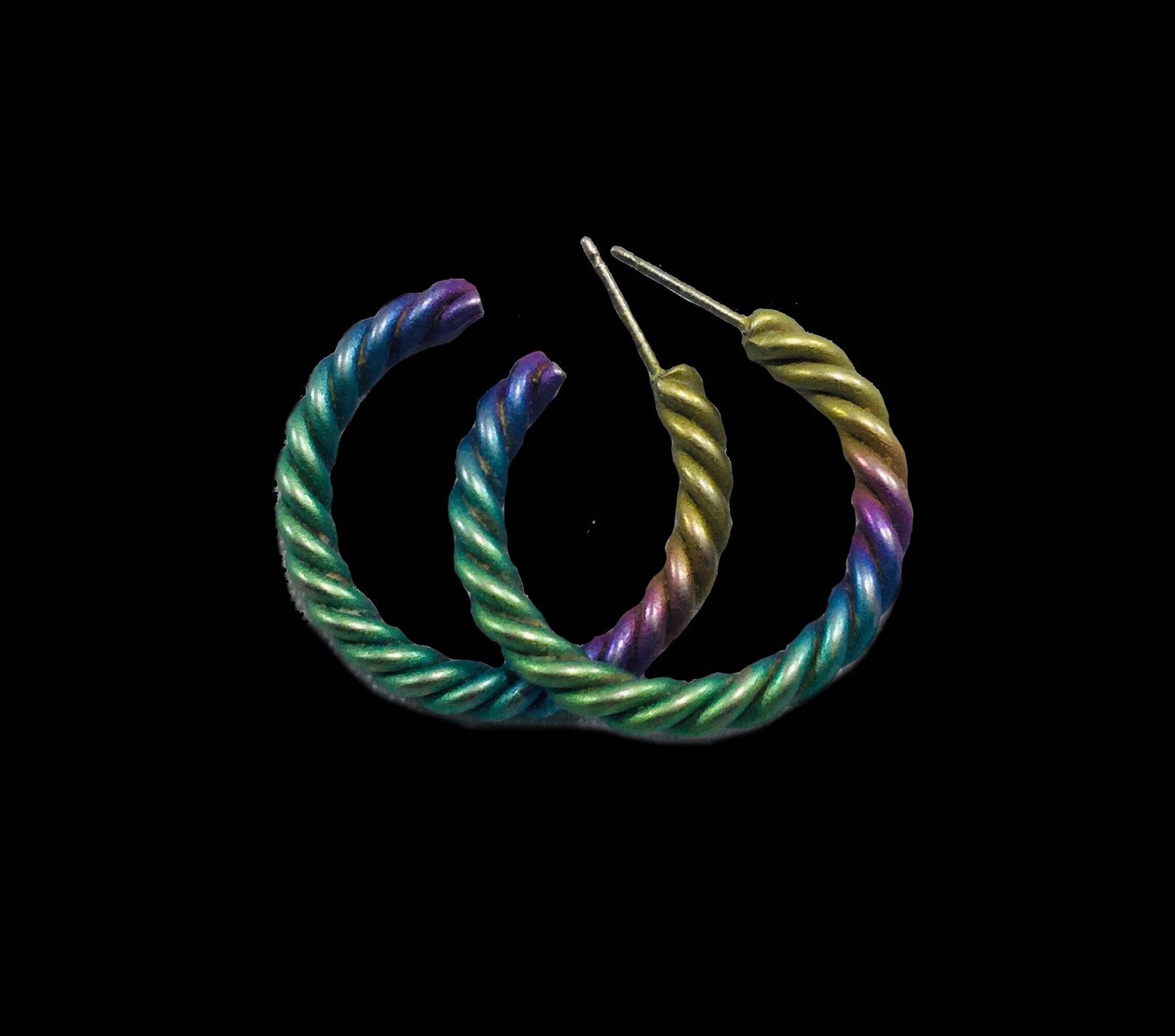 Vintage Ladies Rainbow Inspired Twisted Rope Designer Hoop - Etsy