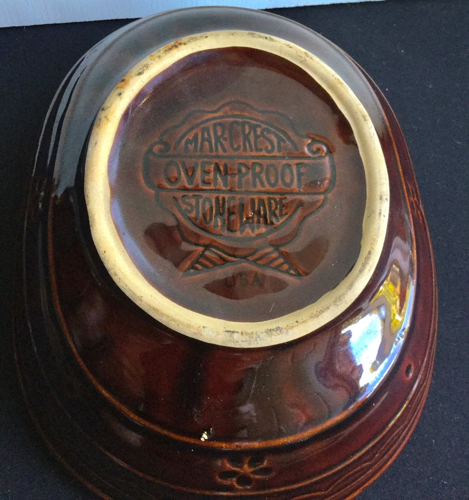 Vintage Maroon Fire Glazed Stoneware Divided Centerpiece Nut | Etsy