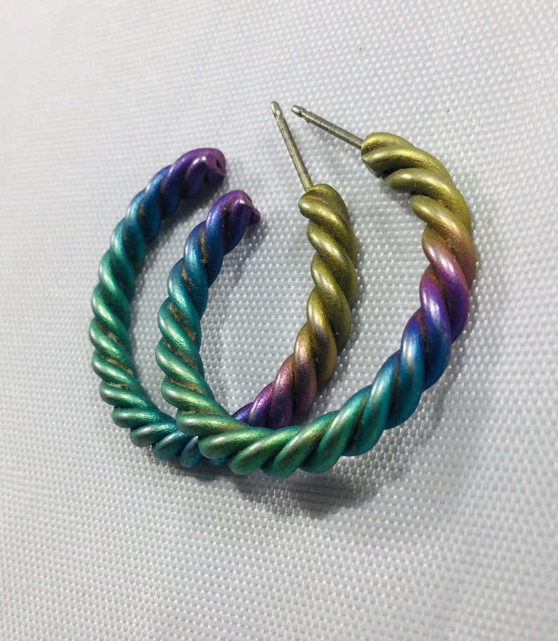 Vintage Ladies Rainbow Inspired Twisted Rope Designer Hoop - Etsy