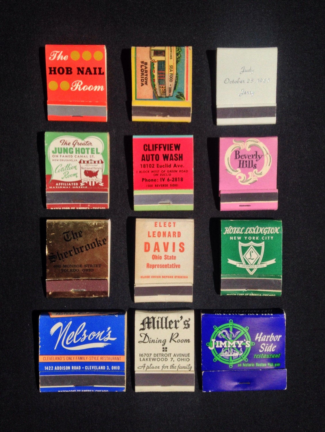 Vintage Unused Matchbooks With Mid-century Advertising From Across the ...