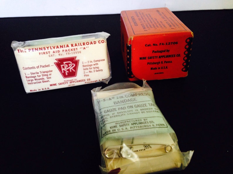 Vintage Original Pennsylvania Railroad First Aid Kit From the mine ...