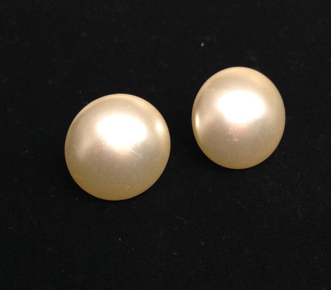 Vintage Silver Tone Creamy Pearl Style Richelieu Designer Signed French ...