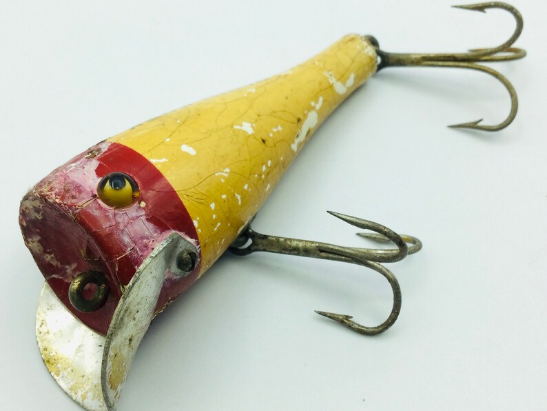 Vintage Creek Chub Pop N Dunk 6300 Series Wooden Fishing Lure Featuring ...