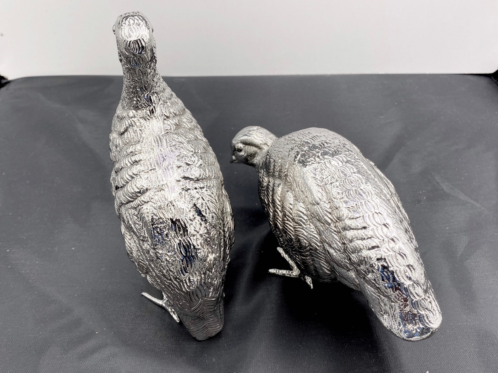 Vintage Silver Plated Italian Hand-sculpted Matching Pair Pheasant ...