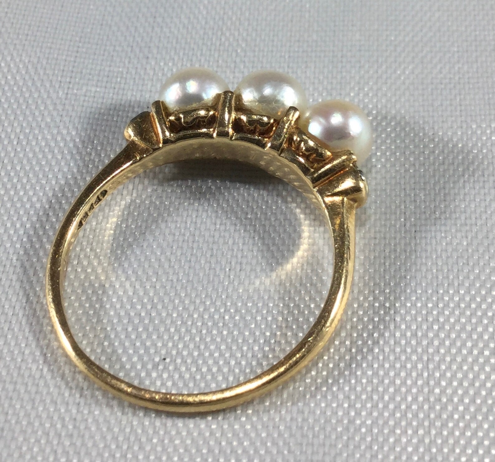 Antique 14k Yellow Gold Ladies Triple Victorian Set Natural Pearl ...