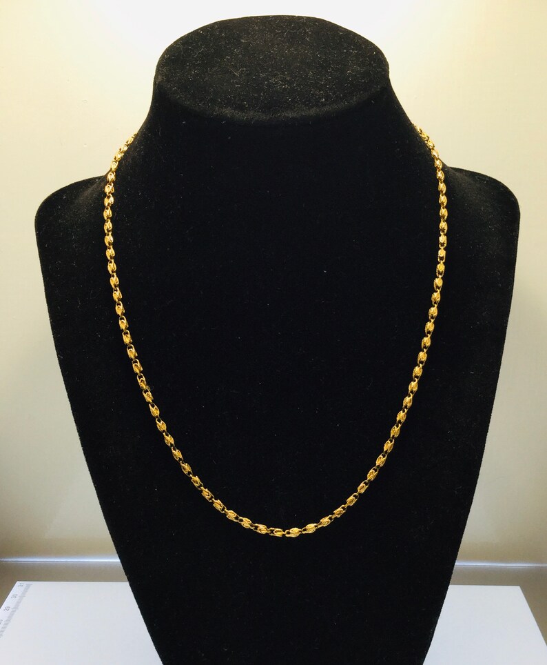 Vintage 10k Gold Princess Length Leaf Accented Boxed Snail Chain ...