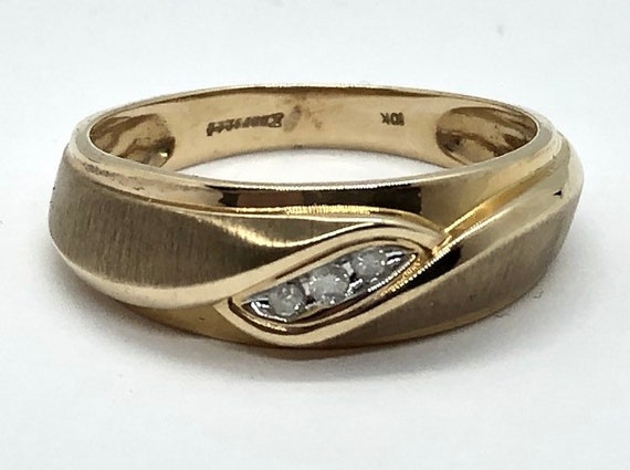 Vintage 10k Gold Gentleman’s Diamond Keepsake Designe… - Gem