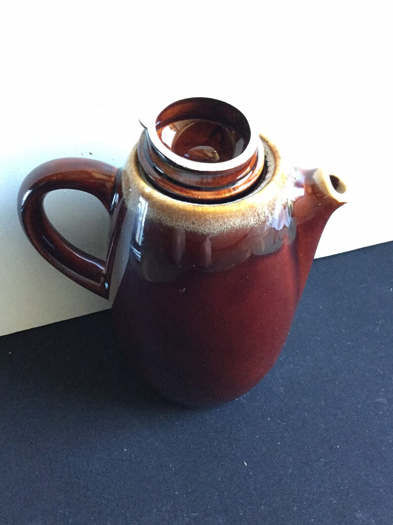 Vintage Maroon Fire Glazed Stoneware Single Handled Coffee - Etsy