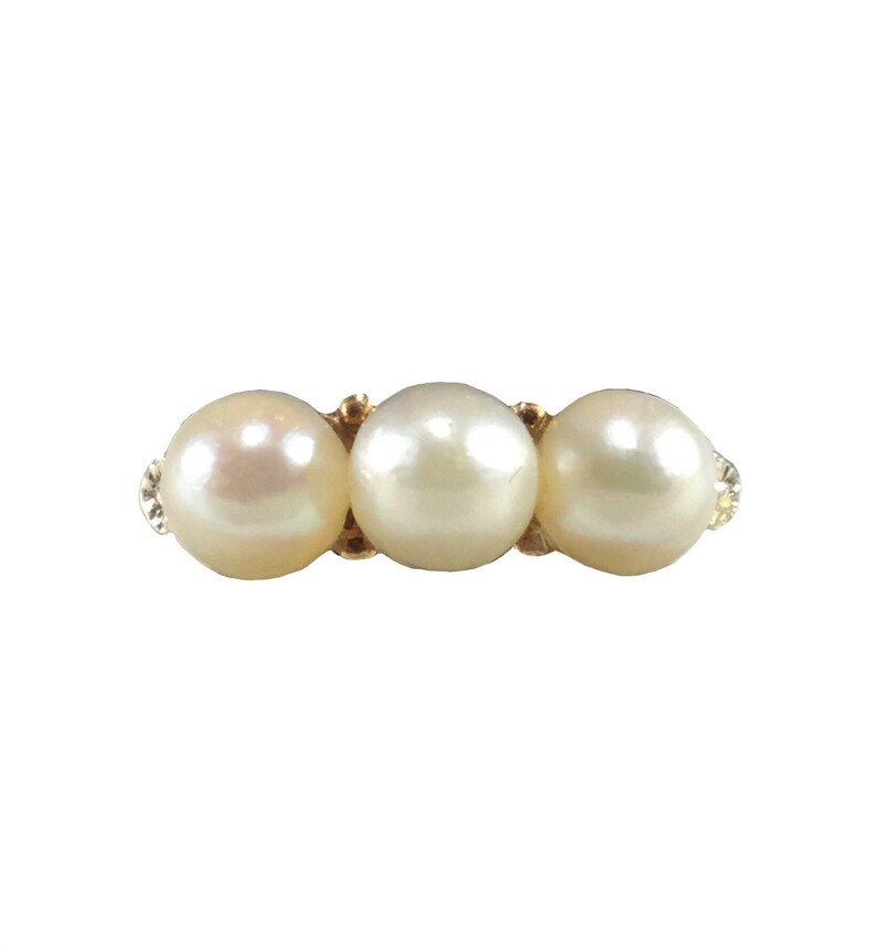 Antique 14k Yellow Gold Ladies Triple Victorian Set Natural Pearl ...