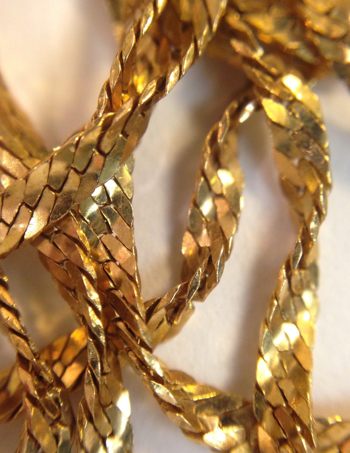 Vintage 14k Italian Snake Skin Designer Gold Necklace - Etsy