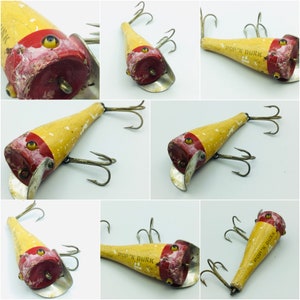 Vintage Creek Chub Pop N Dunk 6300 Series Wooden Fishing Lure Featuring ...