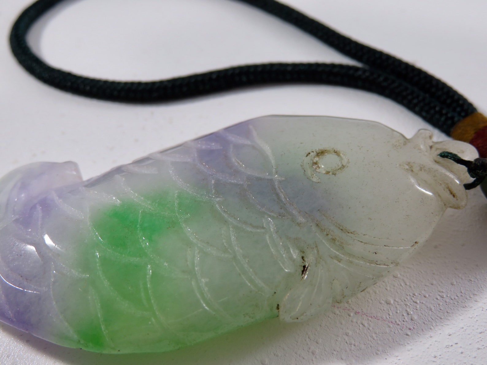 Vintage Chinese Hand Carved Asian Koi Fish Rope Necklace - Etsy