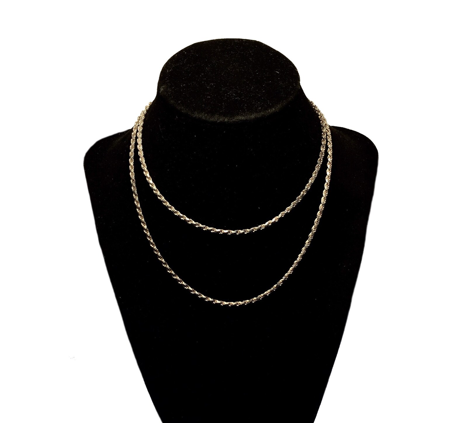 Vintage Italian Sterling Silver Heavy Rope Chain Opera Length Necklace ...