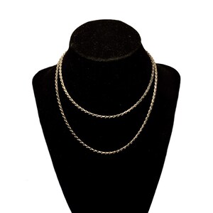 Vintage Italian Sterling Silver Heavy Rope Chain Opera Length Necklace ...