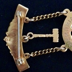 Vintage 10k Gold Masonic Lodge Hanging Hammer Symbolic Pin Featuring ...