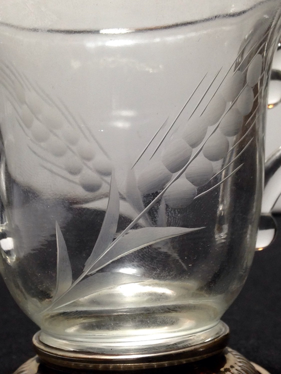 Matching Vintage Sterling Silver Etched Fine Crystal Sugar Bowl ...