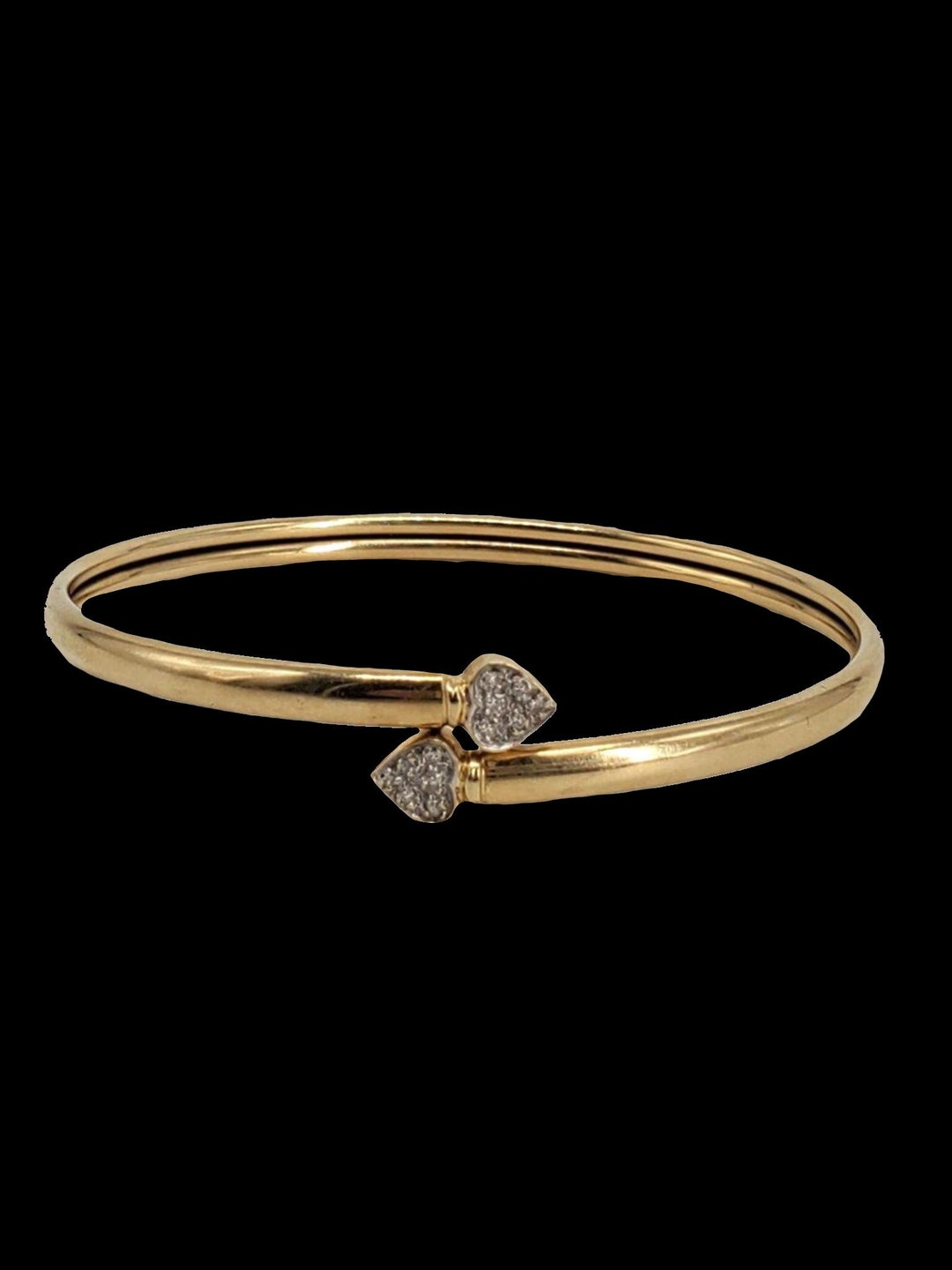 Vintage 14k Gold Designer Signed 1/4 Carat TW* Diamond Wrap Bangle ...