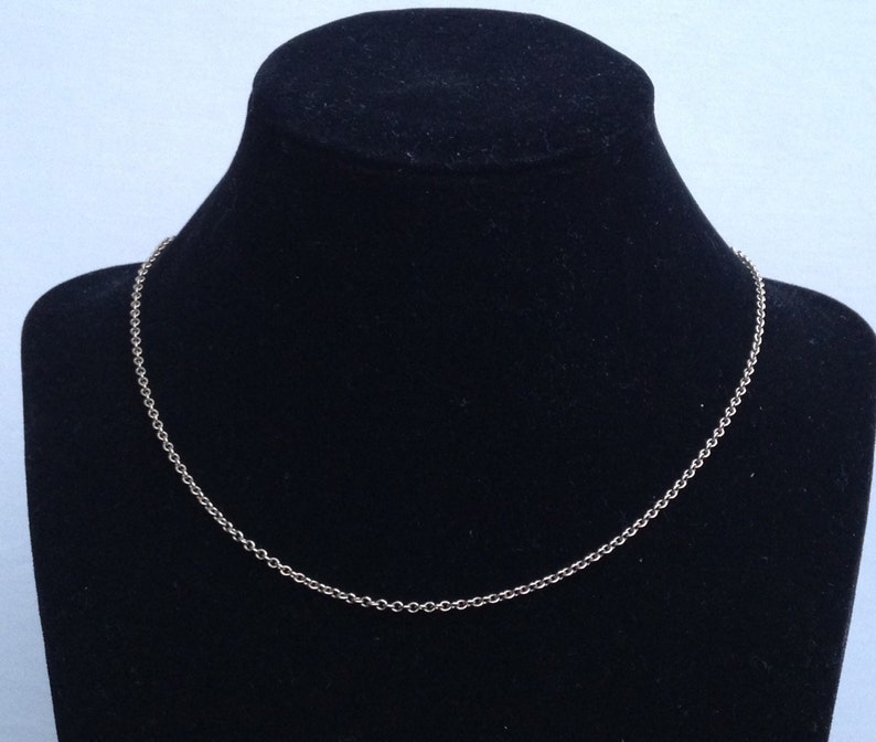Vintage 14k White Gold Chain Link Designer Necklace Featuring Elegant ...