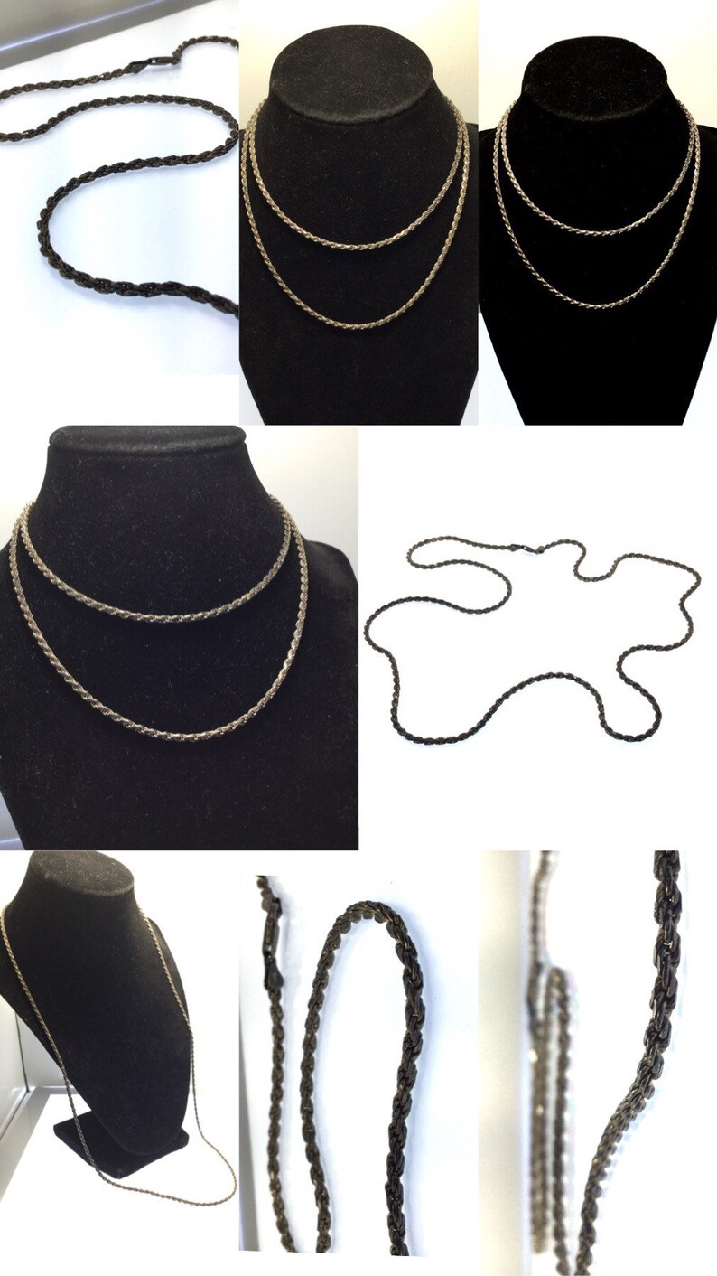 Vintage Italian Sterling Silver Heavy Rope Chain Opera Length - Etsy