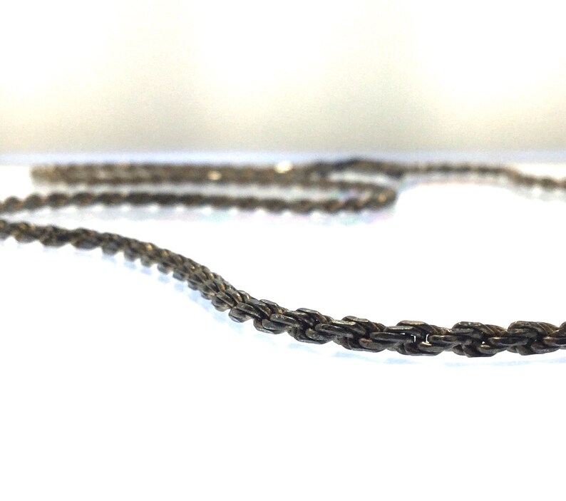 Vintage Italian Sterling Silver Heavy Rope Chain Opera Length Necklace ...